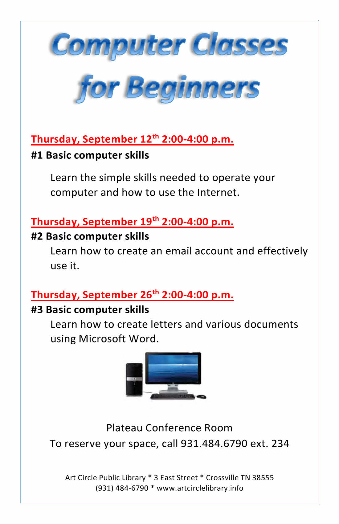 Computer Class For Beginners Cumberland County